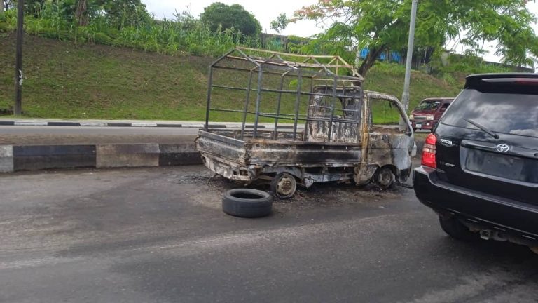 Pick-Up Van Explosion: Burnt Body, Vehicle Still At The Centre Of The ...